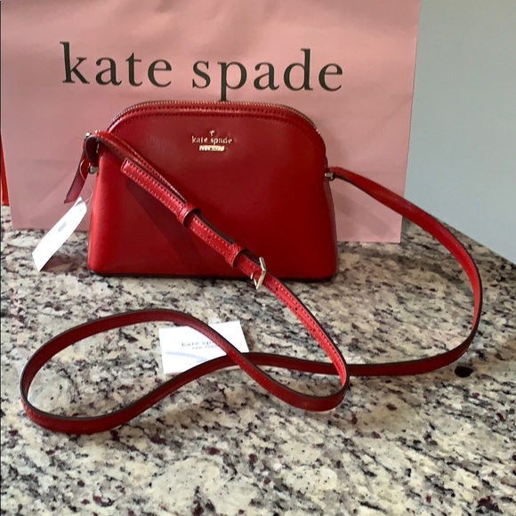 kate spade | Bags | Nwt Authentic Kate Spade Red Leather Crossbody ...